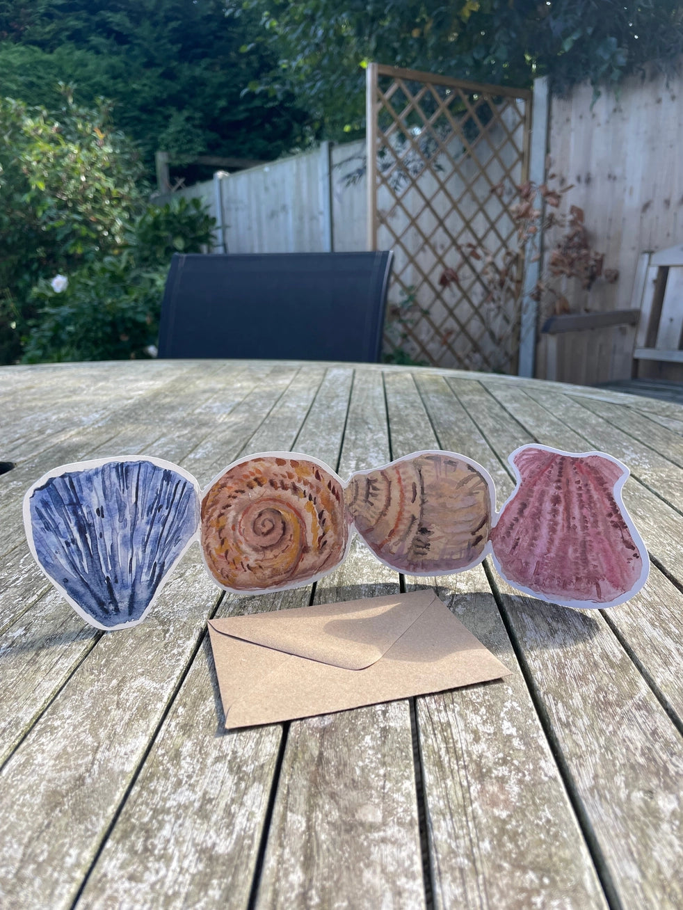 The Shell Collector Concertina Card– By Land & Sea